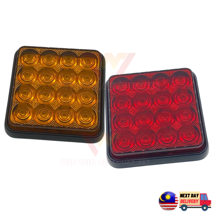 Shiliduo LED FLASH LAMP SD-6003 12V/ 24V RED Yellow SQUARE CAR AND ...