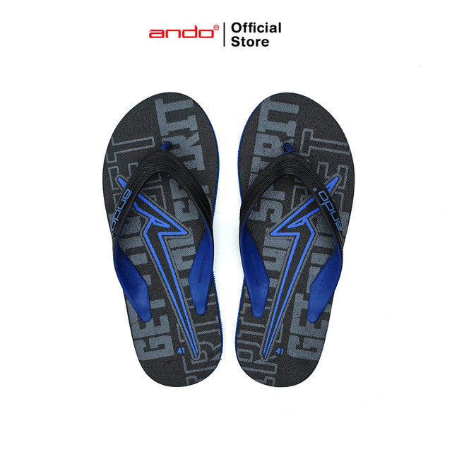 Ando Official Sandal Jepit Continous Pria Dewasa - Hitam/Biru | Lazada ...