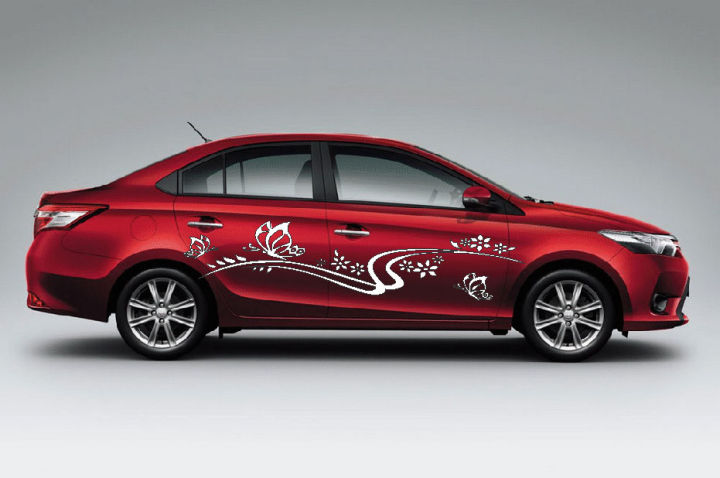 toyota Vios Floral decal Design Cut out Vinyl sticker | Lazada PH