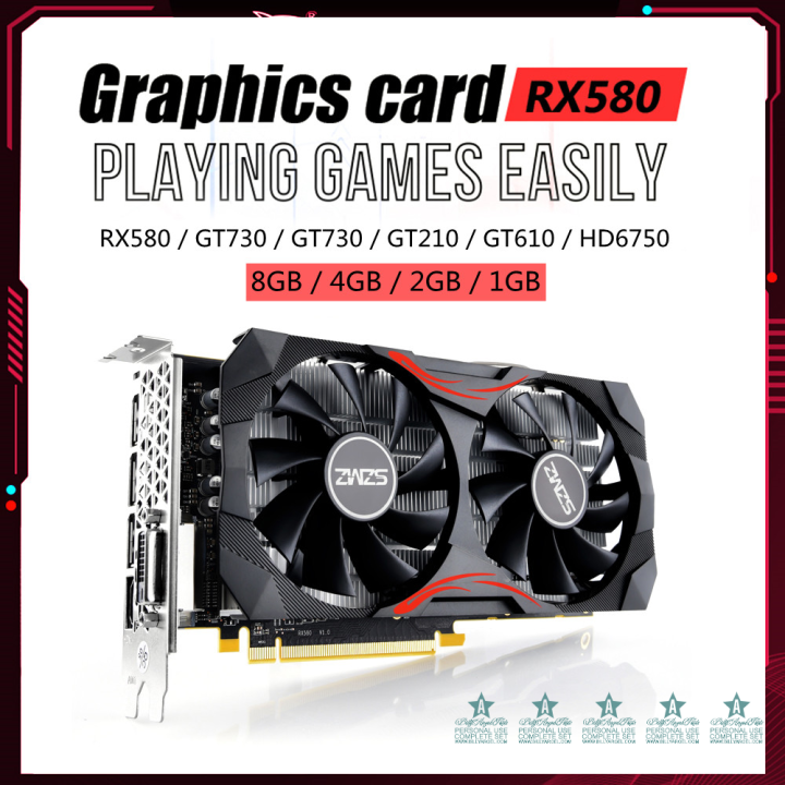 RX580การ์ดจอ8/4/2/1GB 1257/1340MHz ท่อหม้อน้ำ GDDR5 GPU การ์ดจอเหมือง ...