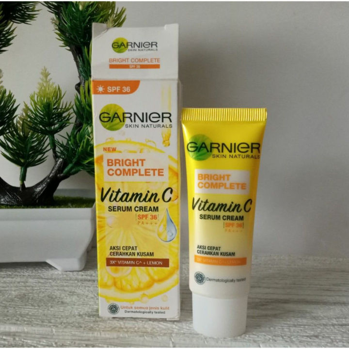 Garnier Bright Complete Vitamin C Serum Cream SPF36 PA+++ 20ml | Lazada