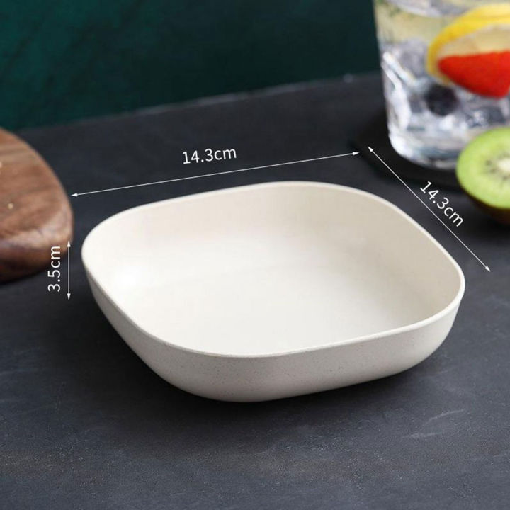 Redmond Unbreakable Wheat Straw Plate Square For Snacks Fruit Bones ...