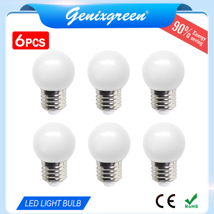 6 Packs E27 LED BULB 1W 2W 3W G45 PC Milky Plastic LED Edison Filament Bulb 220V Warm White ...
