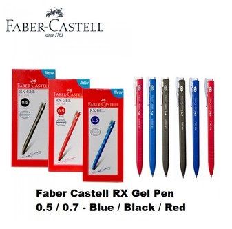 Faber Castell RX Gel Colour 0.5mm / 0.7mm Gel Pen Black / Blue / Red ...