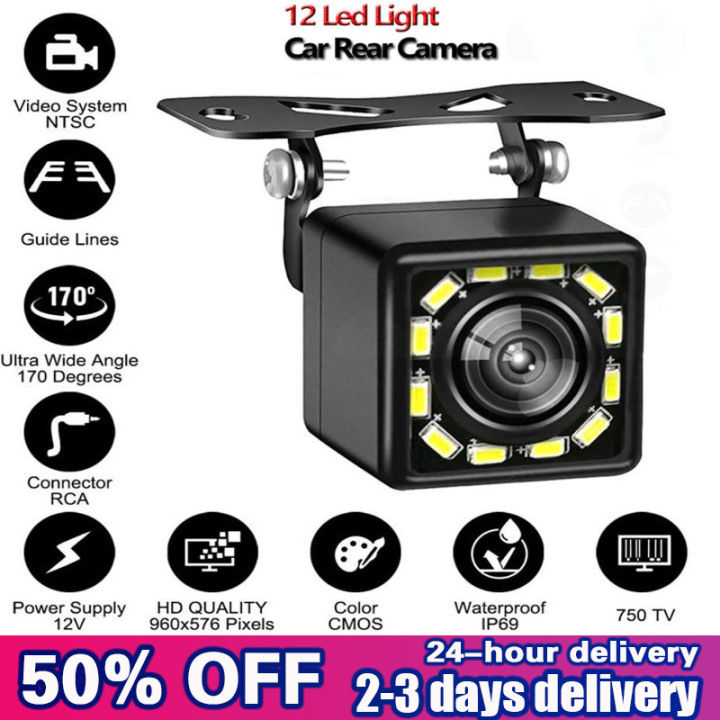 12 Led Hd Car Rear View Camera Auto Parking Reverse Backup Camera Night ...