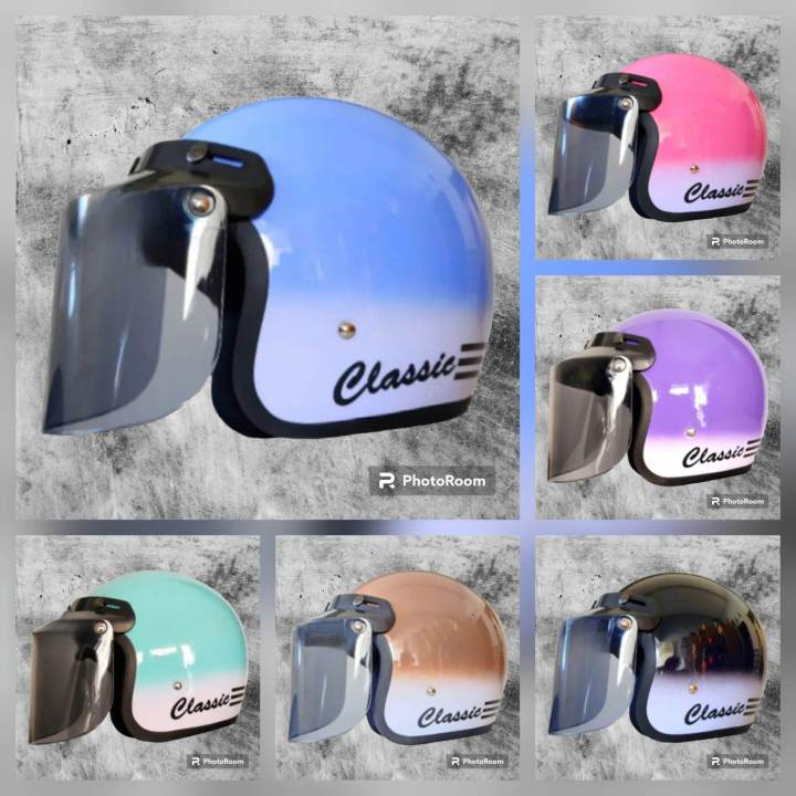 Helm Bogo Dewasa Gradasi Classic 2 Warna Sky BLue Pastel | Lazada Indonesia