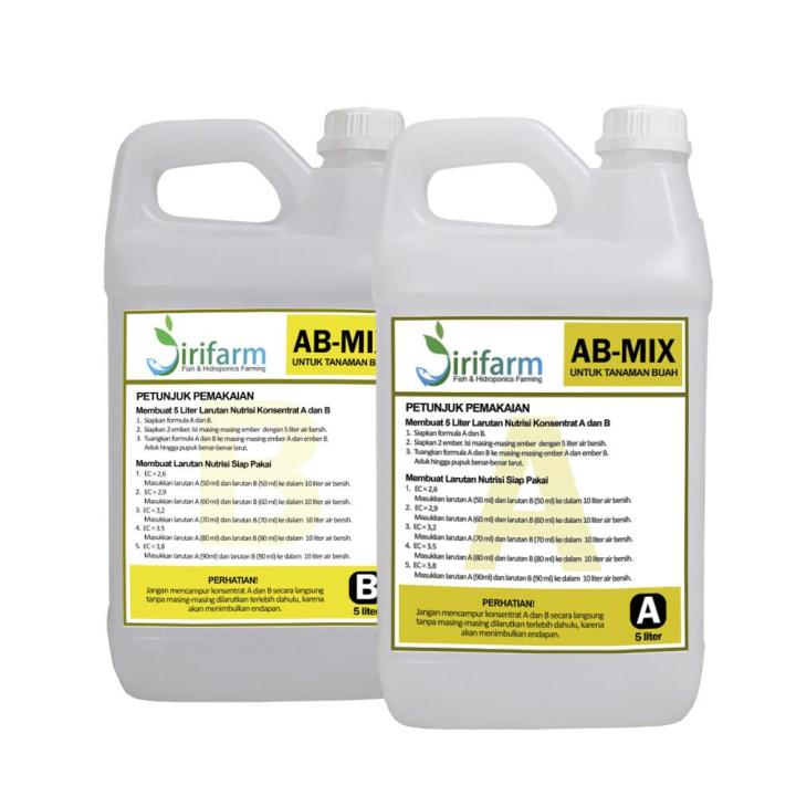 Jirifarm Pupuk AB Mix Sayuran Buah Kemasan Jerigen 5 Liter | Lazada ...