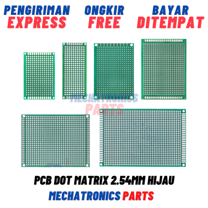 PCB Dot Matrix Double Side Single Layer Fiber Pitch 2.54mm Hijau Green ...