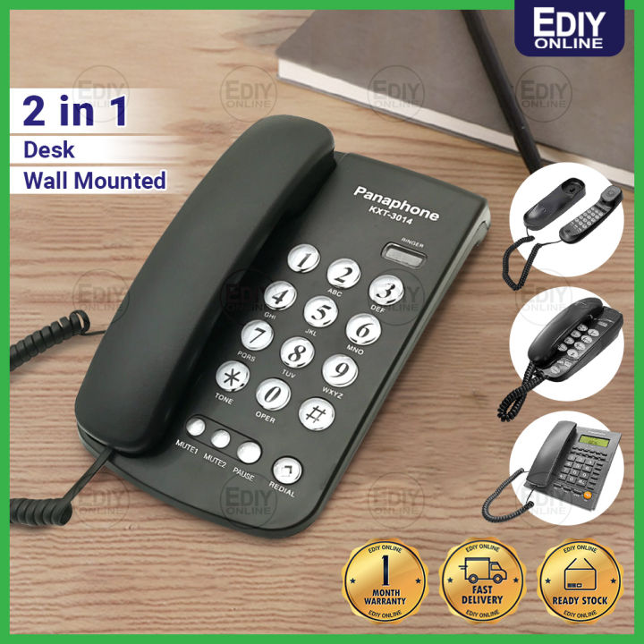 Home Office Corded Telephone Telefon Desk Table Wall Basic Landing Landline Line Pejabat Rumah ...