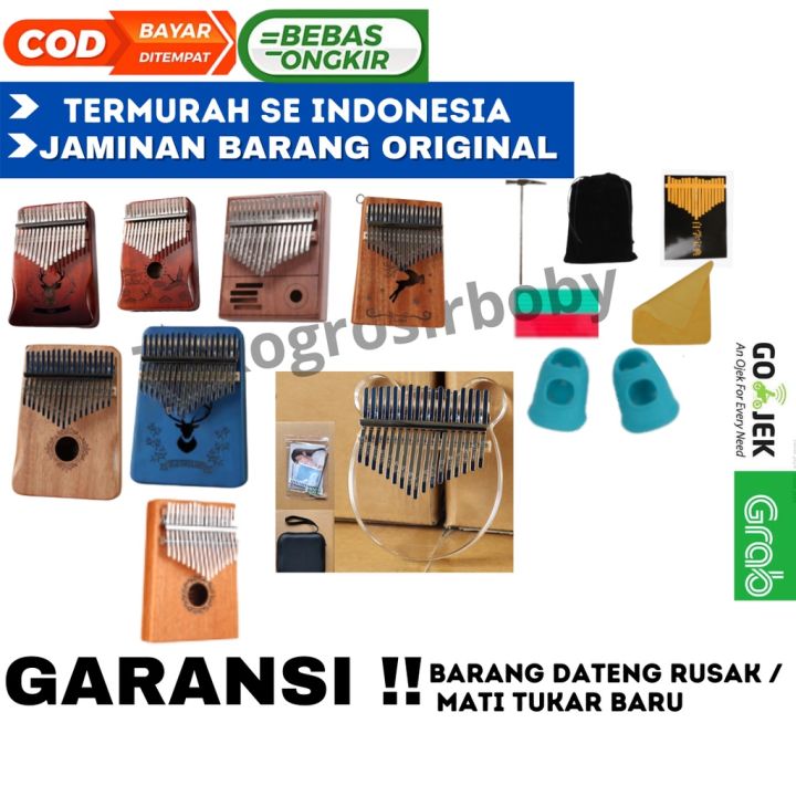 ALAT MUSIK KALIMBA 17 KEYS PREMIUM QUALITY PAKET LENGKAP MURAH FREE ...