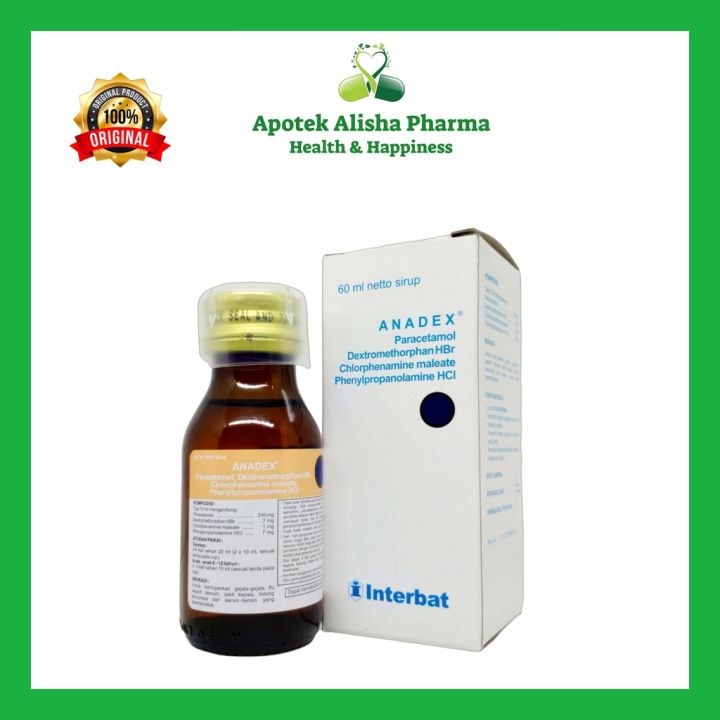 Anadex Sirup 60ml - Anadek Syrup Obat Batuk Flu Pilek Alergi / Penurun ...