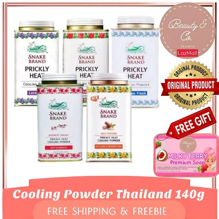 Snake Brand Prickly Heat Original Cooling Powder140GRAMS FROM THAILAND ...