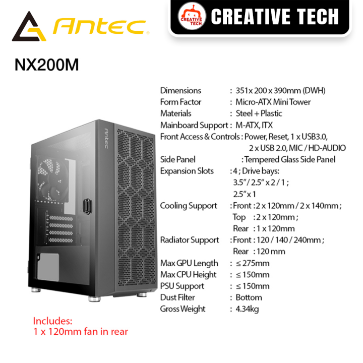Antec NX200M Micro-ATX Mini Tower Gaming Case | Lazada PH