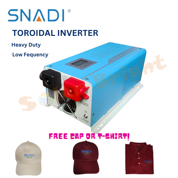 SNADI Solar Pure Sine Wave Toroidal Inverter 12V 3kW Adjustable LVD/HVR ...