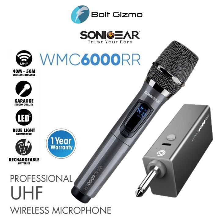 SonicGear WMC6000RR Mic Professional UHF Wireless Microphone WMC 6000 ...