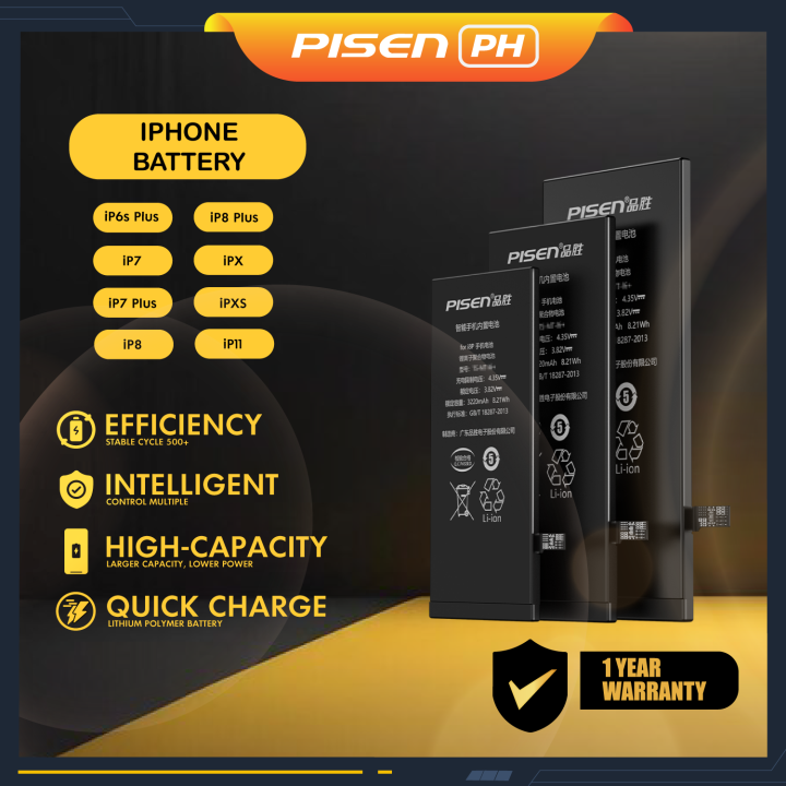 Pisen iP6s Plus iP7 iP7 Plus iP8 iP8Plus iPX iPXS iP11 High Capacity ...