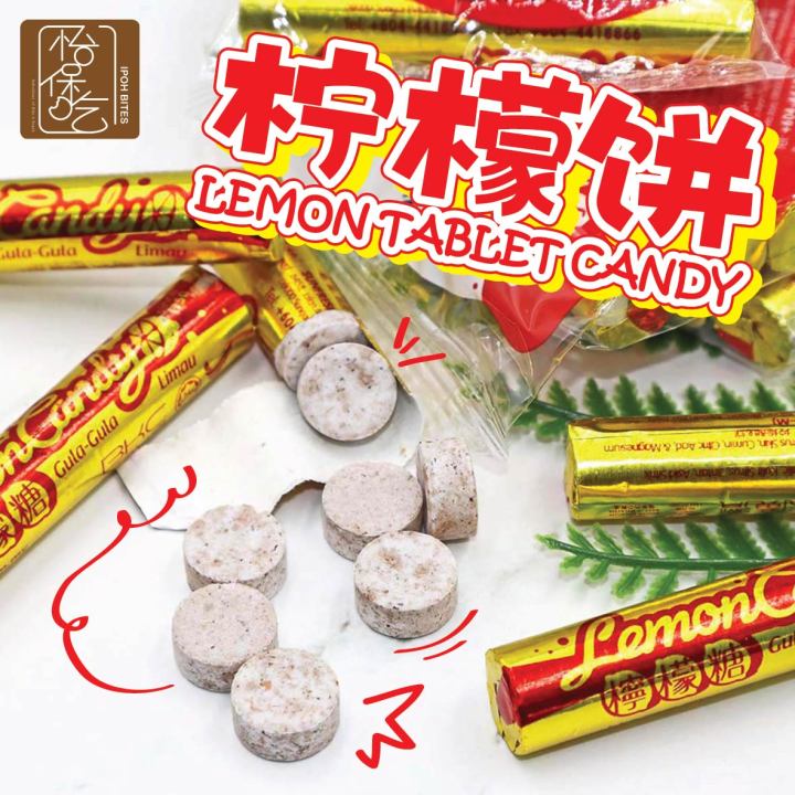 Lemon Tablet Candy 柠檬饼 | Childhood Snack | Gula Gula Limau (5rolls/pack ...