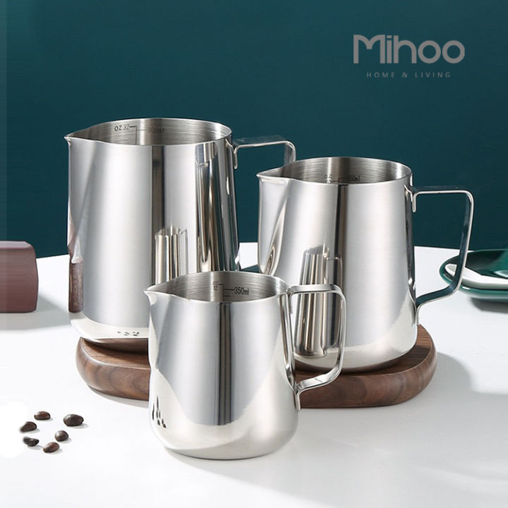 Mihoo Stainless Steel Milk Frothing Jug Coffee Latte Serving Pitcher ...
