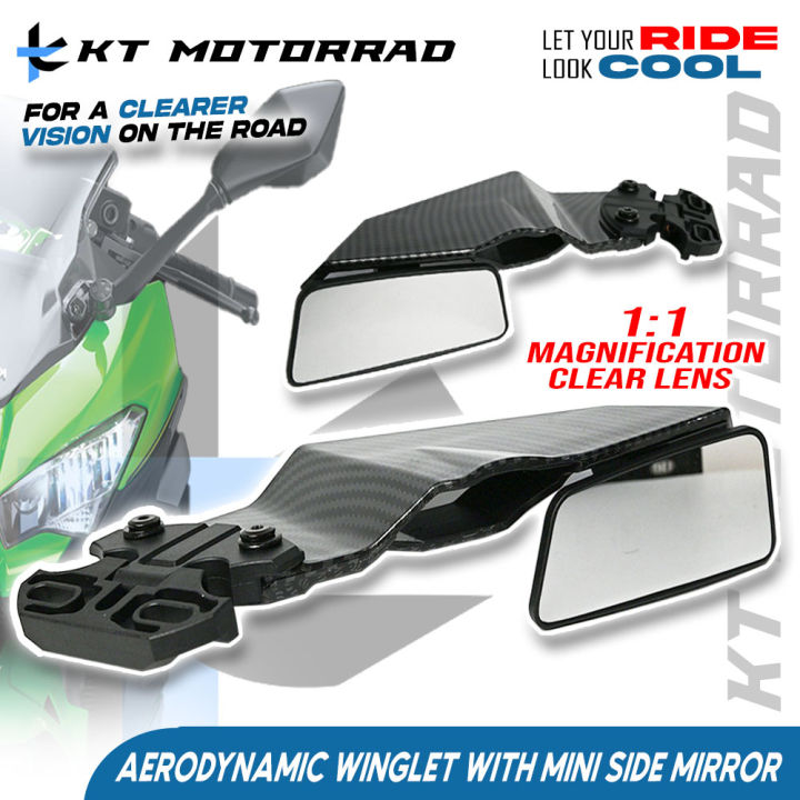 Kt Aerodynamic Winglet With Mini Side Mirror Carbon | Lazada PH