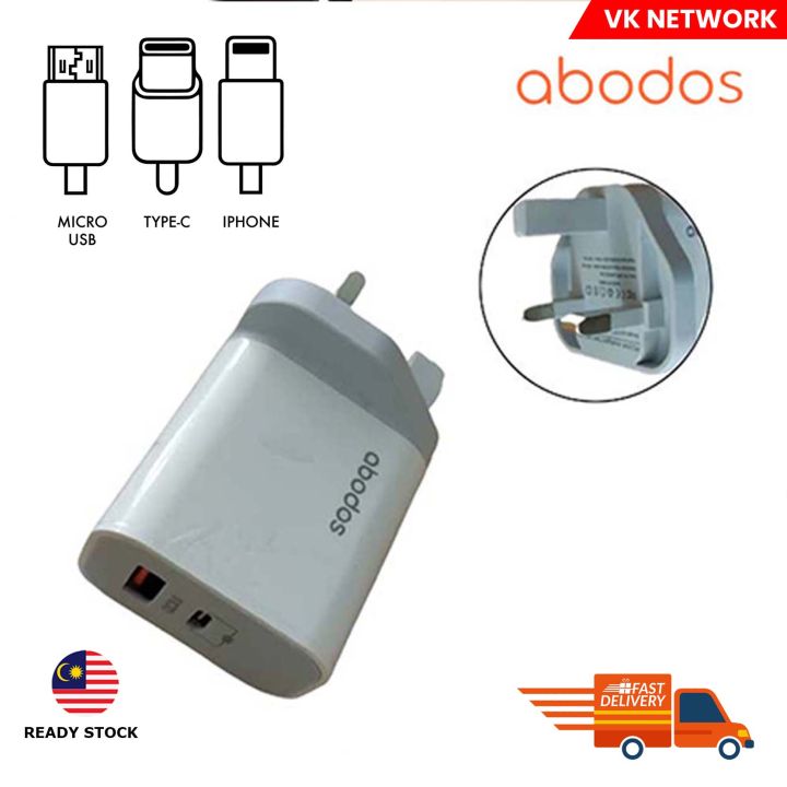 Abodos AS-CS21 Travel Charger Kit - ULTRA FAST PD20W QC3.0 Micro/Ip ...