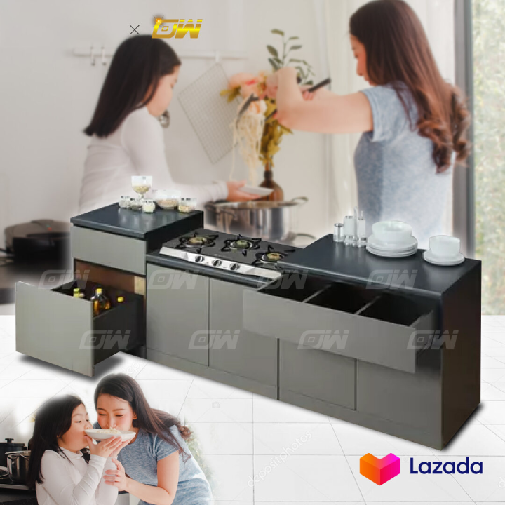 Modular Kitchen Cabinet With Thick Melamine Table Top / Kitchen Cabinet ...