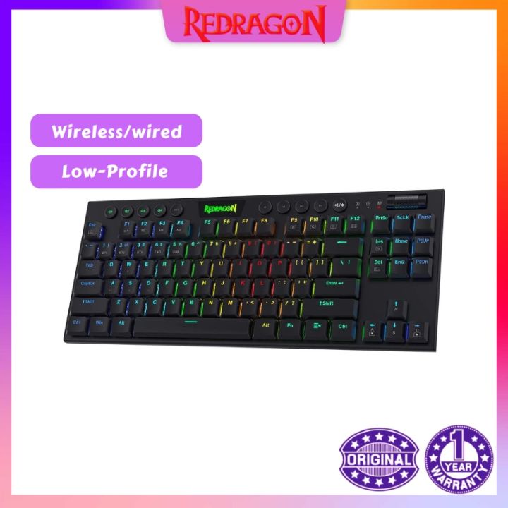 Redragon K621 Horus TKL Wireless RGB Low Profile Mechanical Keyboard ...