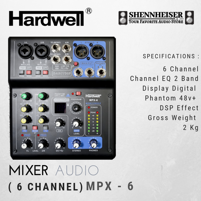 Mixer Audio Hardwell MPX 6 ORIGINAL 6 Channel | Lazada Indonesia