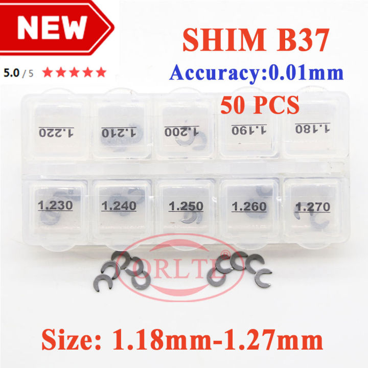 50PCS ORLTL B37 Fuel Nozzle Lift Adjusting Gasket Common Rail Diesel Injector Adjustment Shims ...