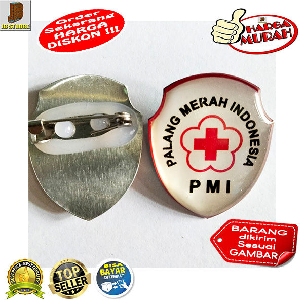 Pin PMI Palang Merah Indonesia Perisai Baju Topi Peci / Bros PMI model ...