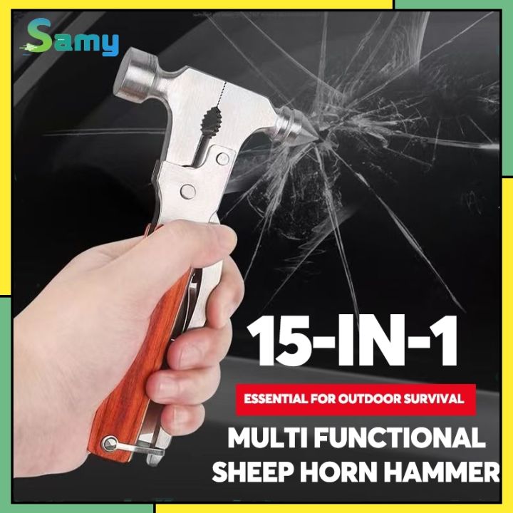 Outdoor Multifunctional Safety Hammer Lifesaving Claw Hammer Emergency ...
