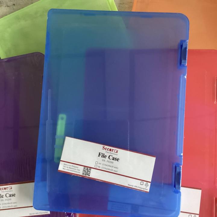 Plastic File Case Sccor DL SIZE 335x240x20mm Filing Document Folder ...