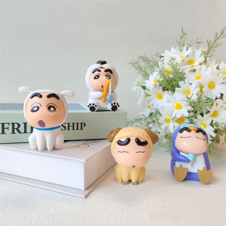 ORONGTE Set of 4 Cosplay Ornament Crayon Shin-chan Figures Fishing ...