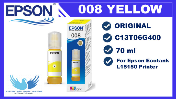 Epson 008 Yellow Original Ink Bottle C13T06G400 70ml | Lazada PH