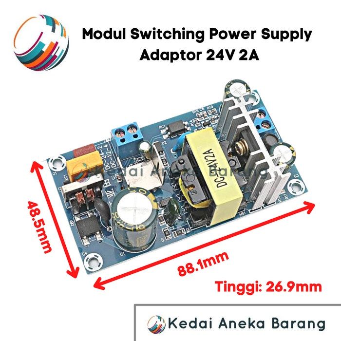 Module Modul Switching Power Supply 24V 2A AC-DC AC - DC Adaptor Adapter PCB Board | Lazada ...