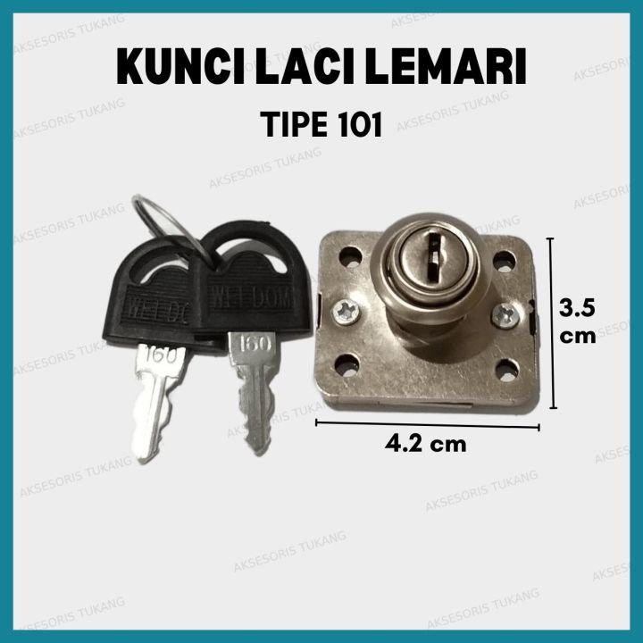 Kunci Laci / Kunci Lemari / Drawer Lock 101 Weldom | Lazada Indonesia