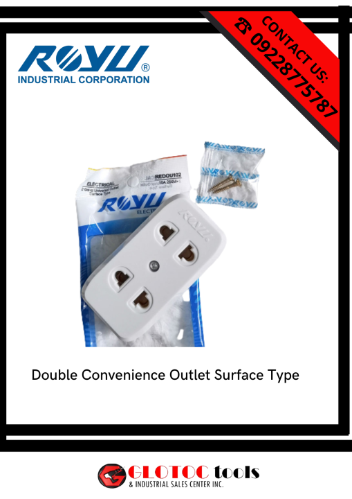ROYU Double Convenience Outlet Surface Type 250V 10A REDOU102 | Lazada PH