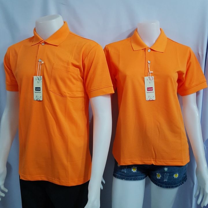 SAMPOLO NA เสื้อตราจอมทองพร้อมส่ง เสื้อโปโลสีส้มแขนจั้ม เสื้อโปโลสีพื้น ...