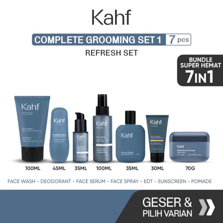 [KAHF BUNDLE 7IN1 PAKET PERAWATAN LENGKAP : WAJAH CERAH, ANTI KETARIK ...