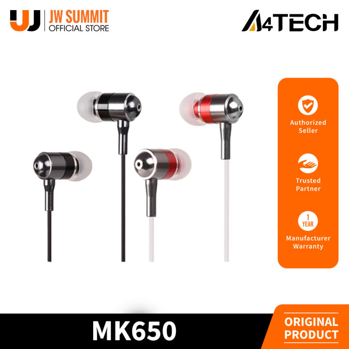 A4tech MK-650 Lightweight Wired Metallic In-Ear Earphone | Lazada PH
