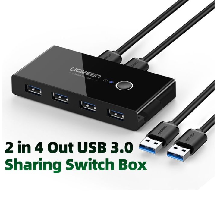 UGREEN KM Switch USB Switch USB 3.0 2.0 for PC Laptop 2 Computers Sharing 4 USB Devices ...