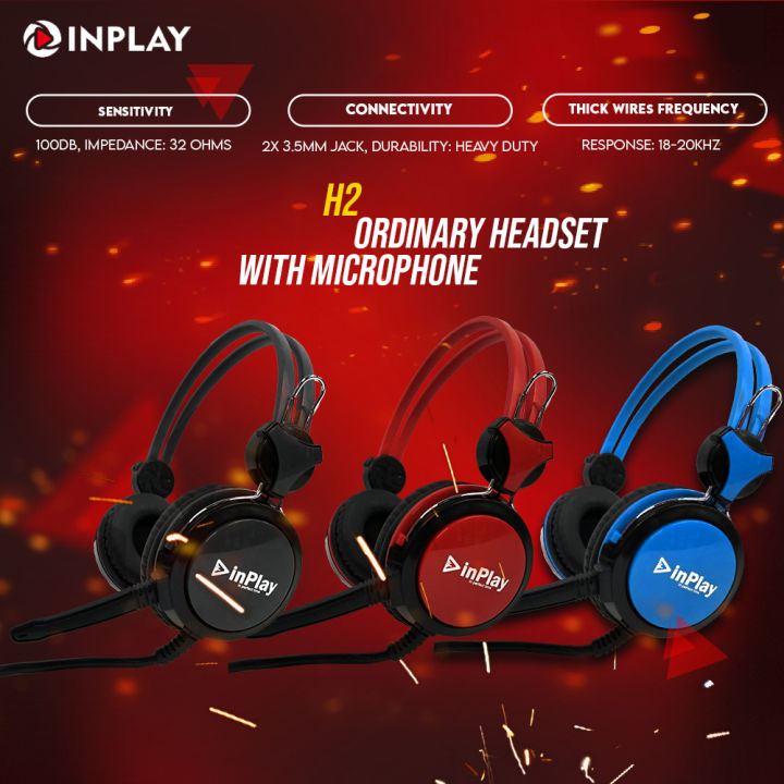 Inplay H2 | Black | Ordinary Headset Black | Inplay by EJD | Lazada PH