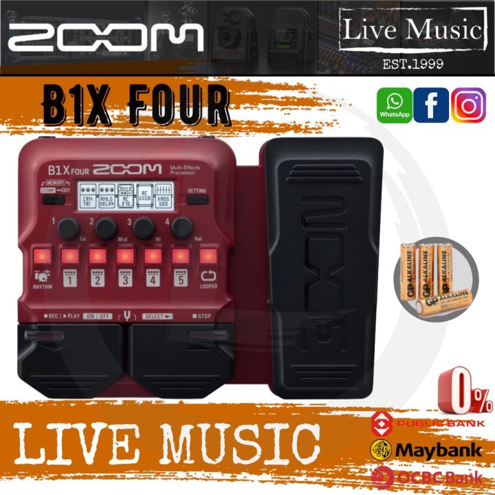 Zoom b1x four Bass multi-effects processor with expression pedal ...
