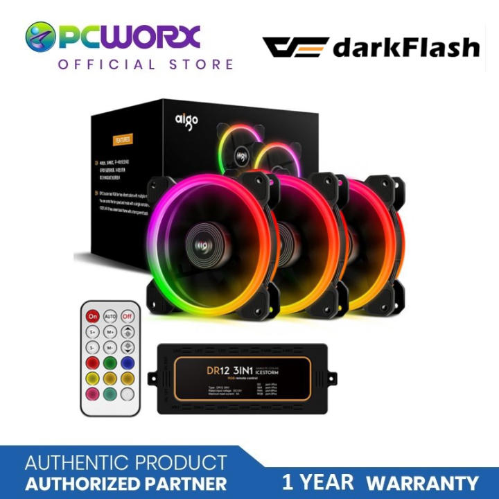 Darkflash DR12 PRO 3 in 1 120mm Addressable RGB LED Case Fan | Chassis ...
