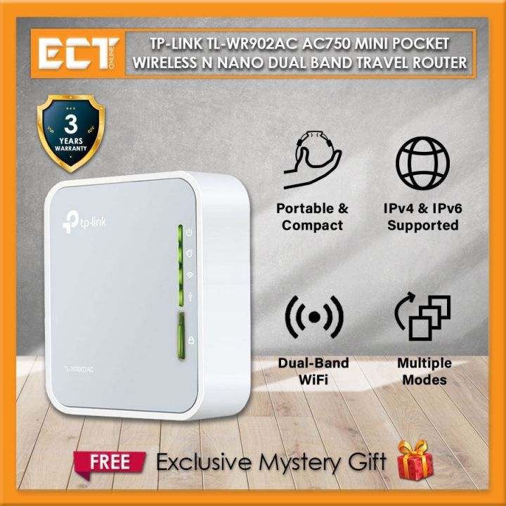 TP-Link TL-WR902AC AC750 Mini Pocket Wireless N Nano Dual Band Travel ...