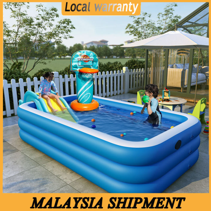 Inflatable Swimming pool Slide Kids Water Play Playground kids Kolam ...