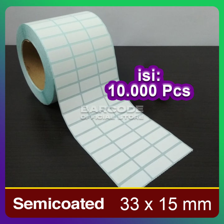 Label Barcode Semicoat 33mm x 15mm 3 Line Core Besar 10.000 Pcs ...