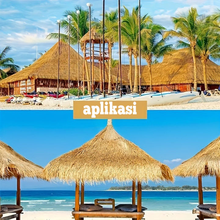 Atap Rumput Sintetis, Gulungan Rumput Sintetis untuk Bar, Pesta ...