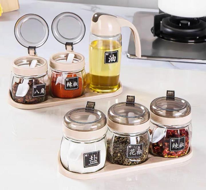 [Aoraki Mall] Kitchen Seasoning Glass Jar Spice Container Household ...