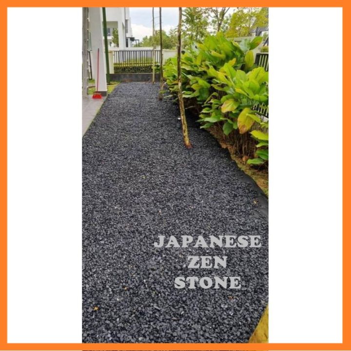 Japanese Zen Garden Black Pebble Stone Camping Stone 1kg 日式石头 | Lazada