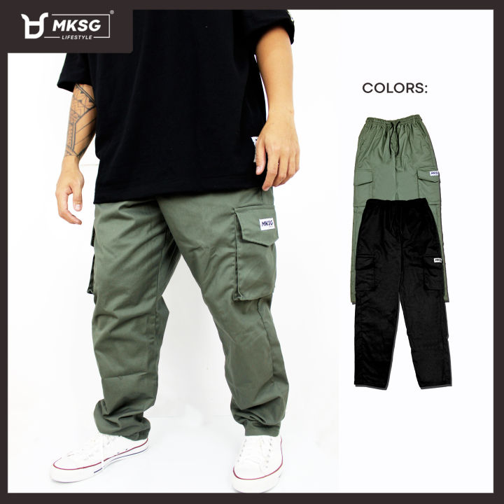 MKSG 6 pocket Cargo Pants For Men with Wallet and sticker (Relax Fit ...